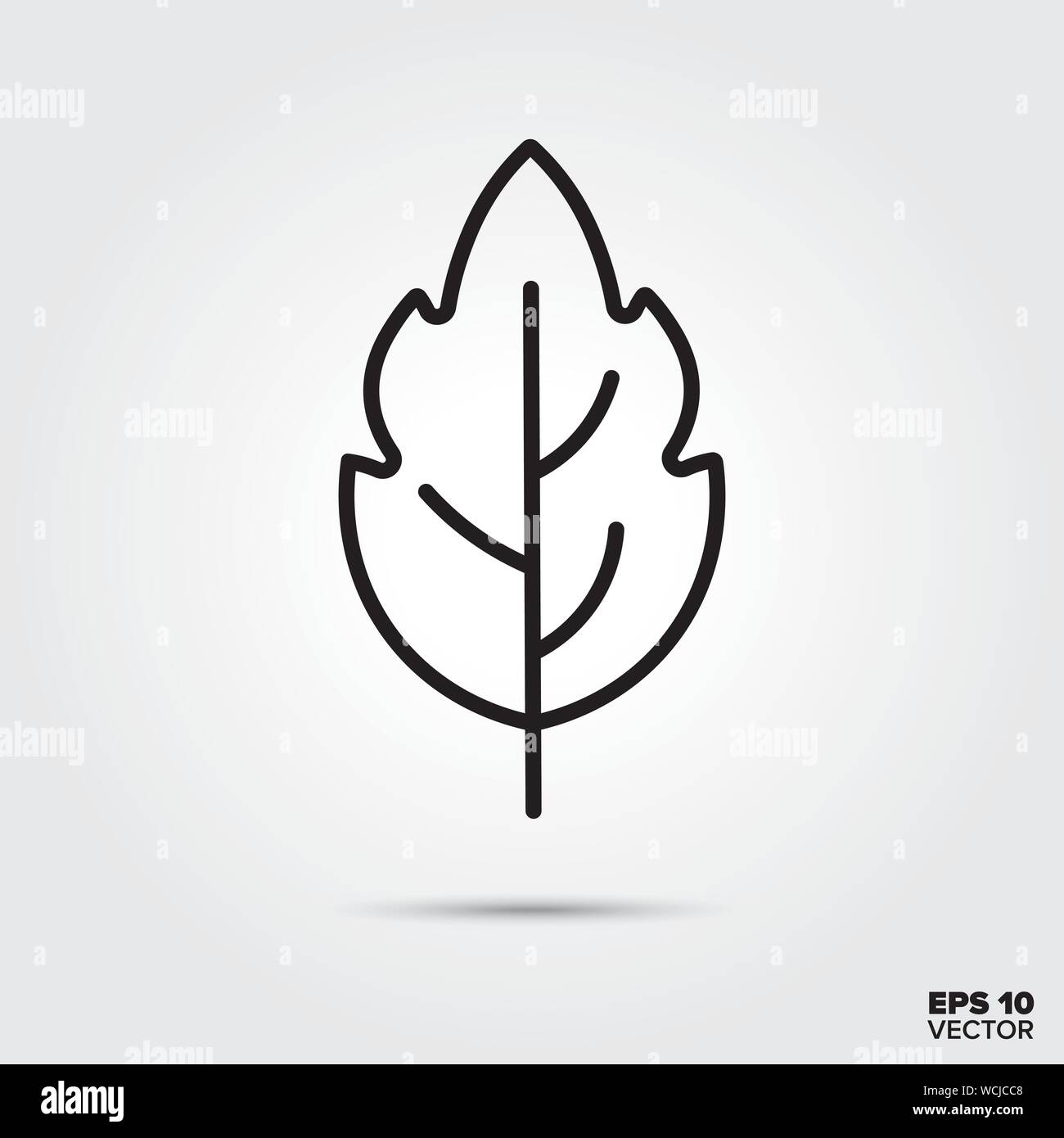 Tree leaf outline style vector. Fall season and nature symbol. Plant ...