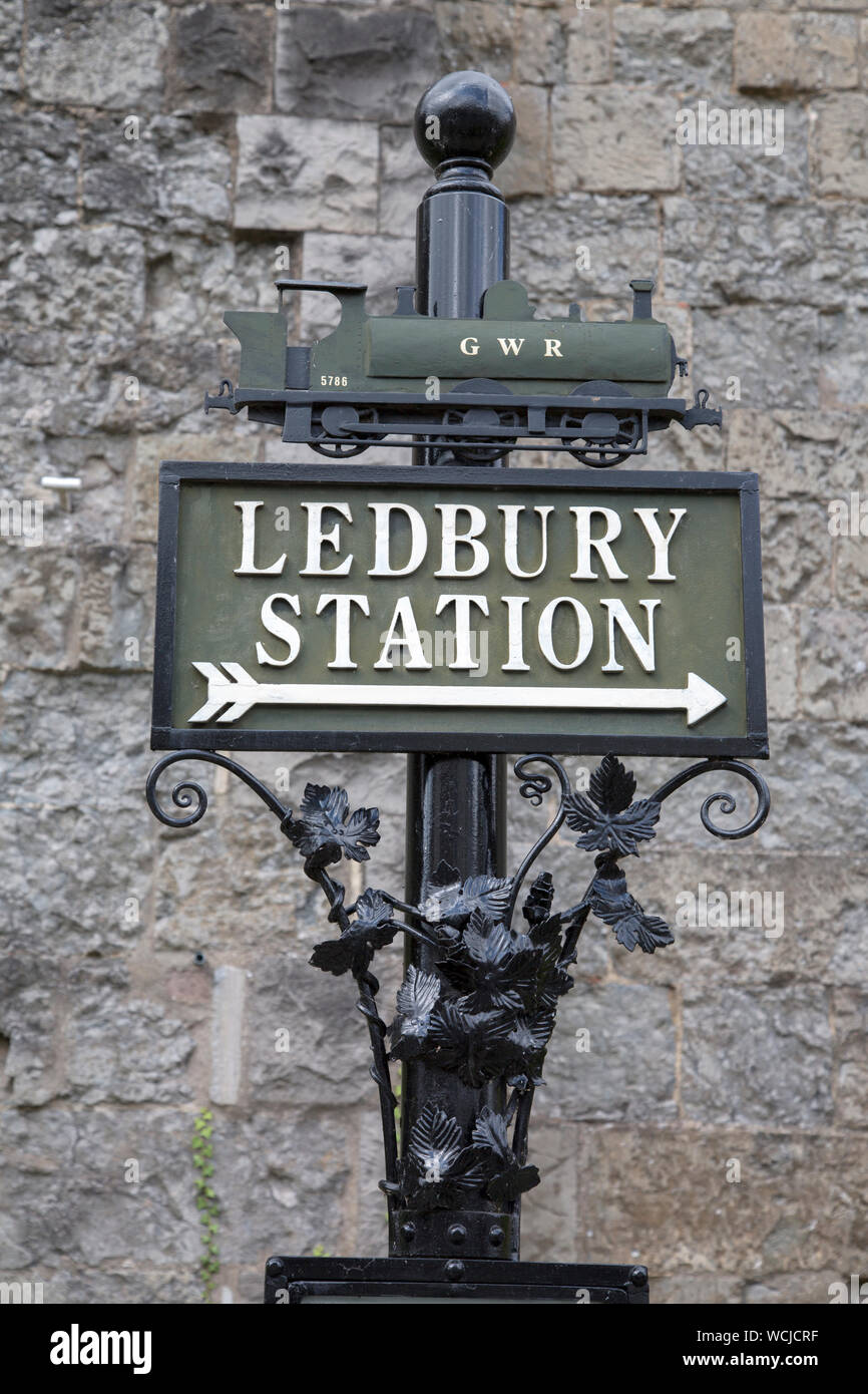 Ledbury Station Sign, Herefordshire; England; UK Stock Photo - Alamy