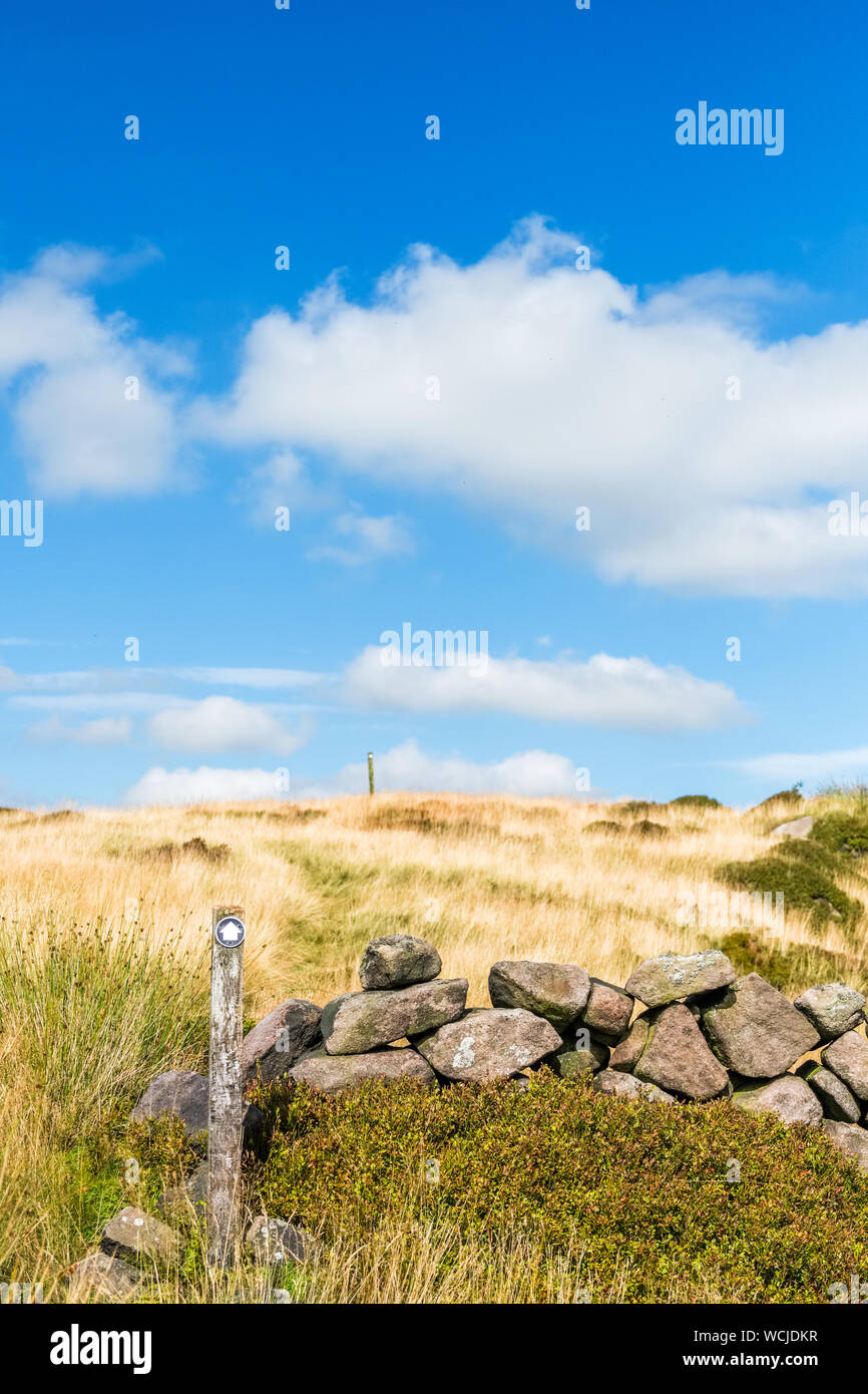 Country walk on the moors of the Staffordshire Moorlands in the Peak ...