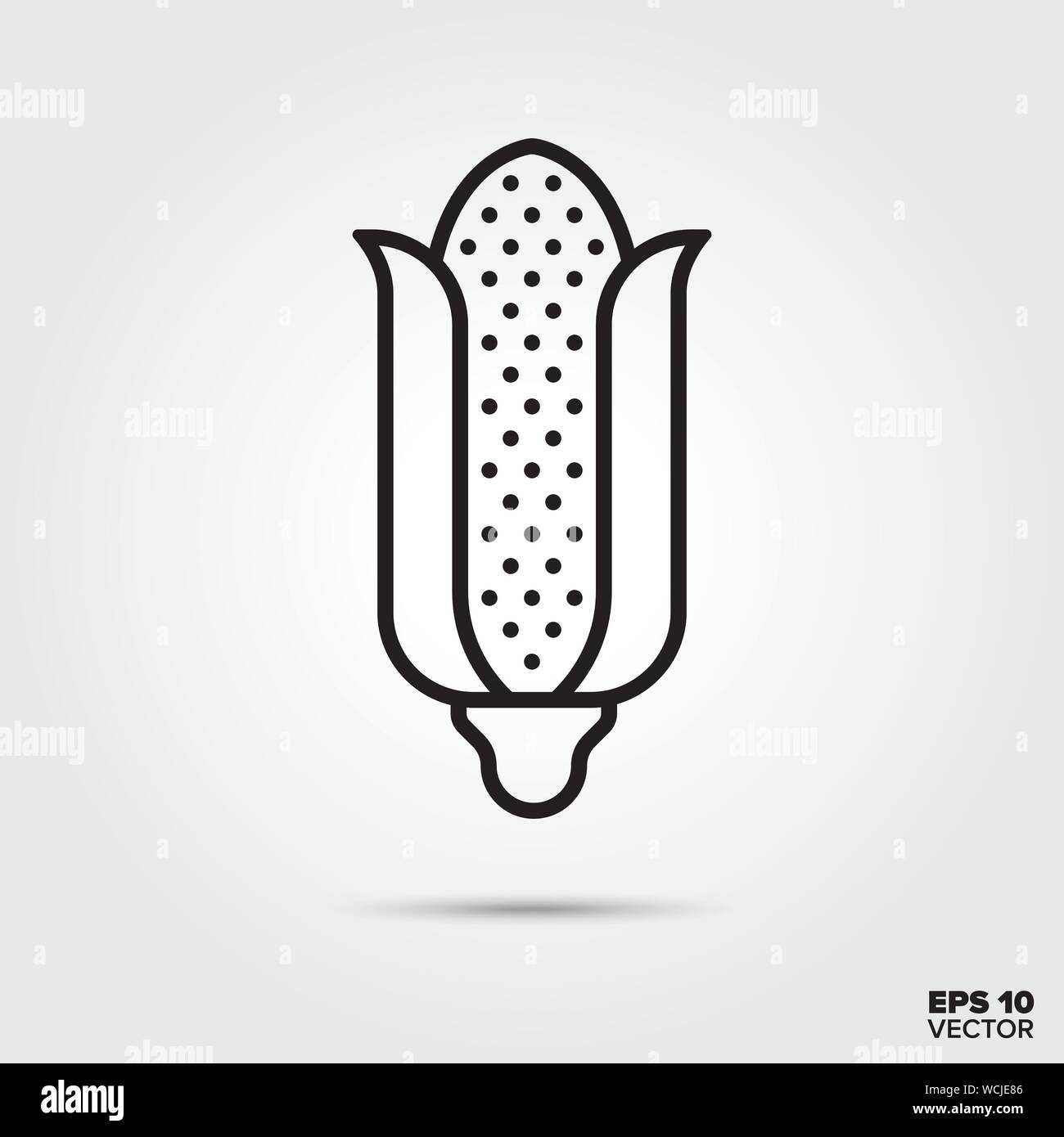 Corn cob outline style vector. Fall season and nature symbol ...