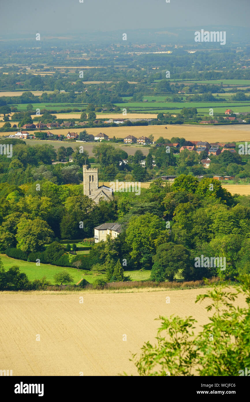 A view across to Ellesborough from Coombe Hill, Buckinghamshire Stock ...