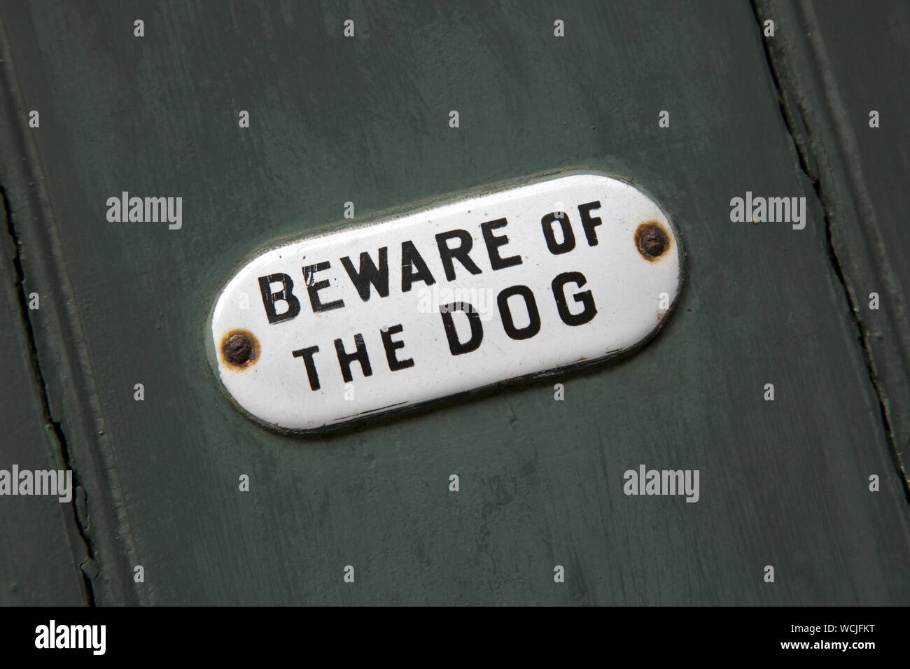 Beware of the Dog Warning Sign Stock Photo - Alamy