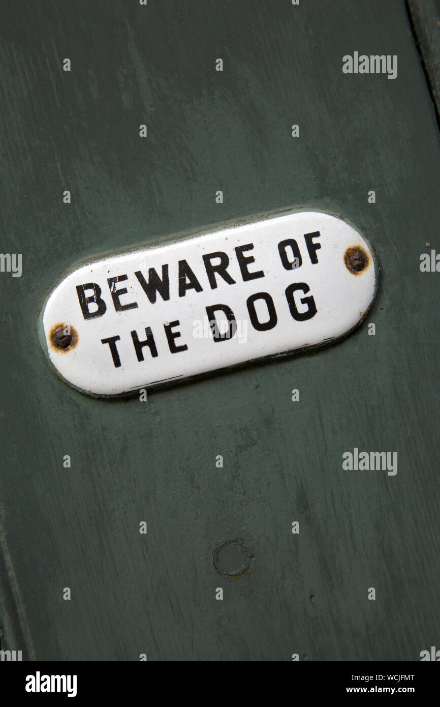 Beware of the Dog Warning Sign Stock Photo - Alamy