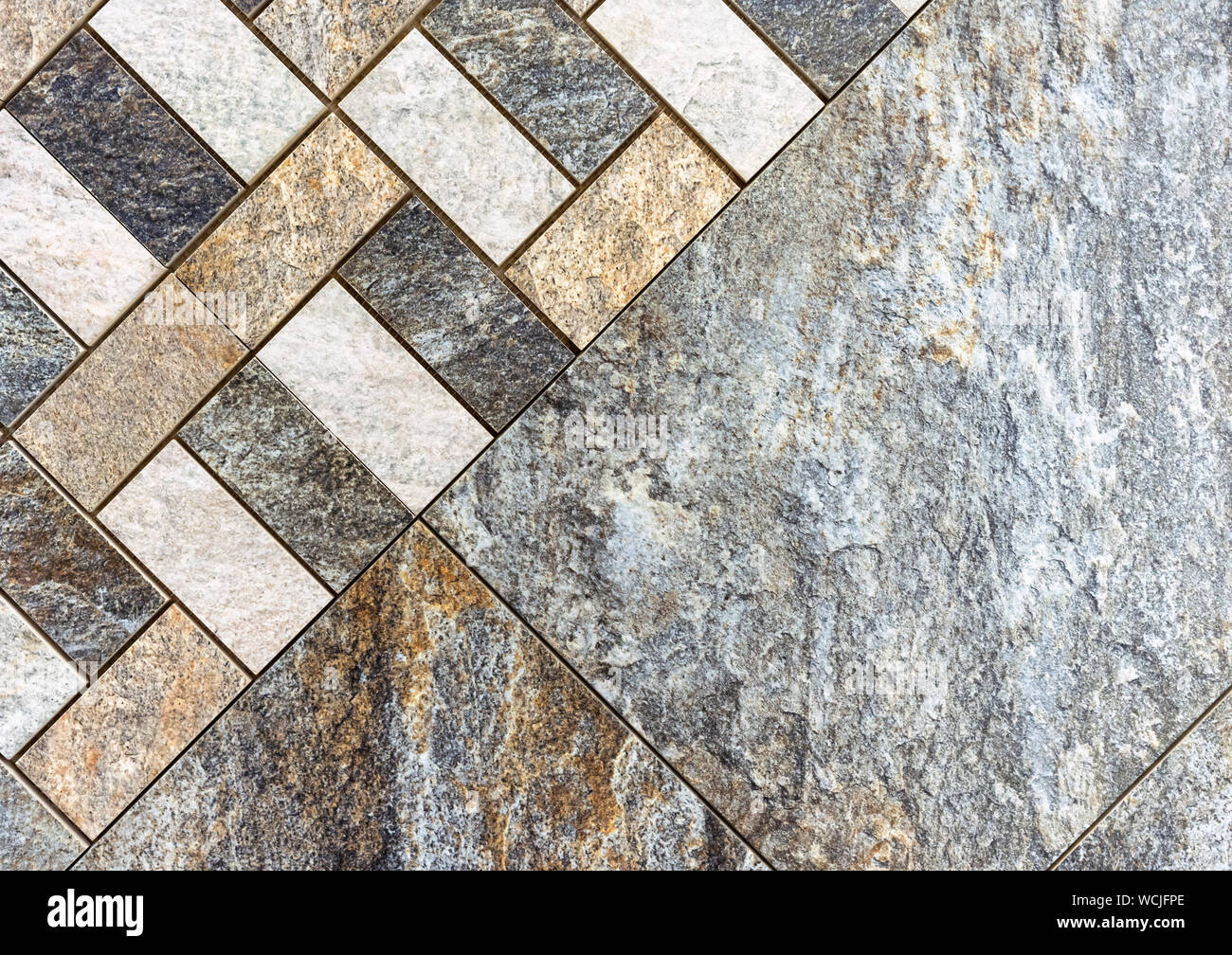 Porcelain stoneware tiles of stones different shapes and sizes Stock ...