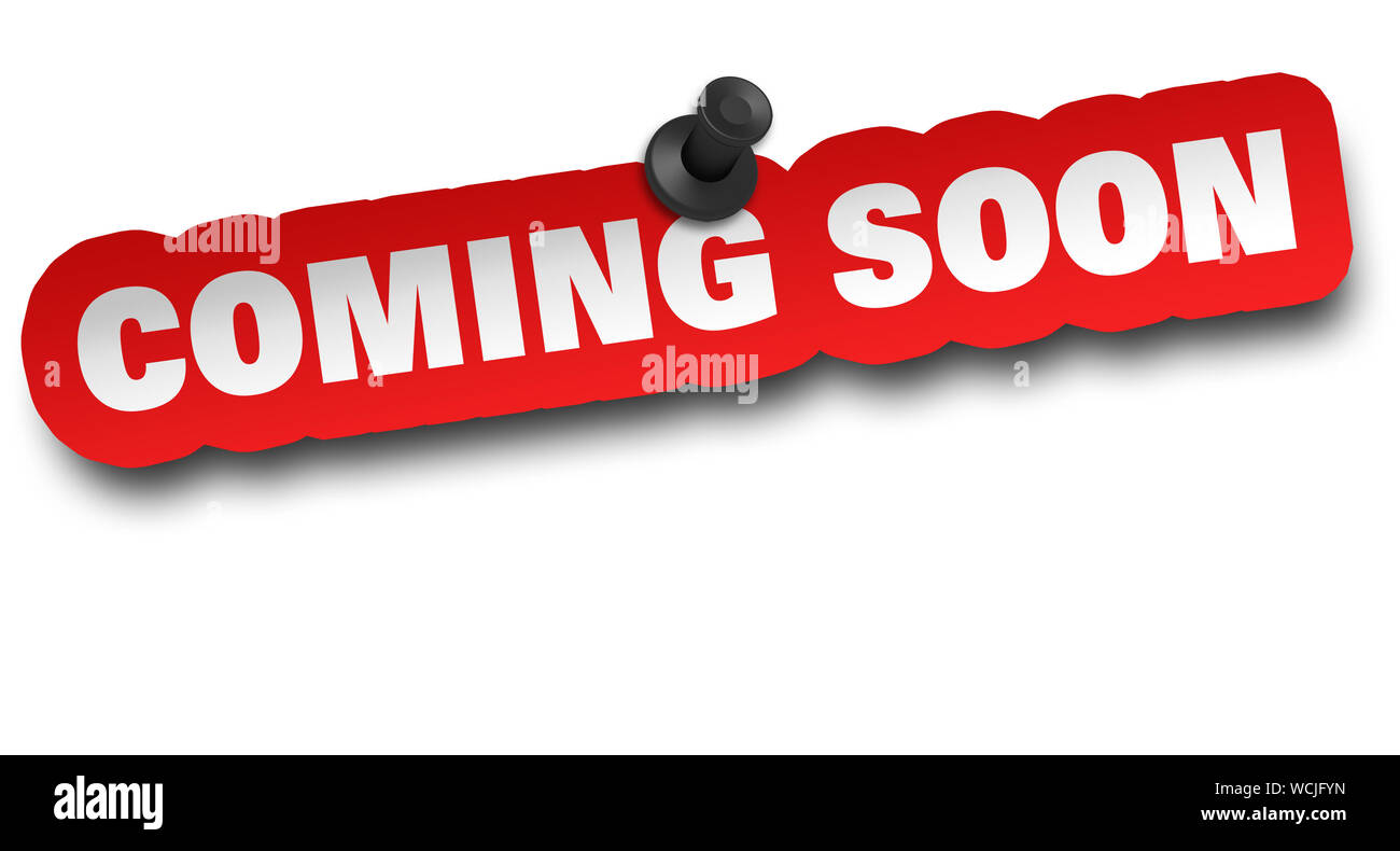 coming soon concept 3d illustration isolated on white background Stock ...