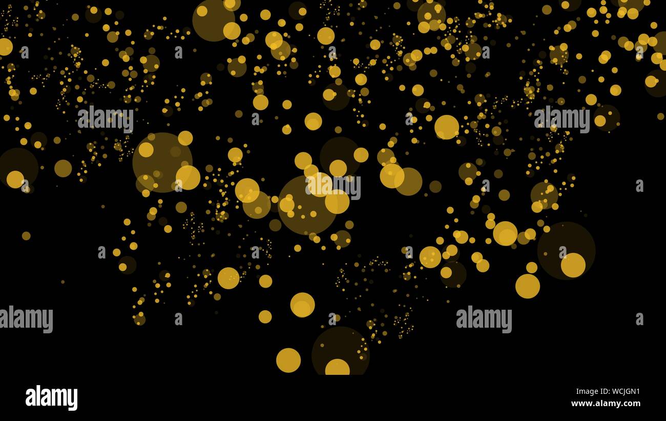 Bokeh effect isolated on black background. Dark Abstract Gold bokeh ...