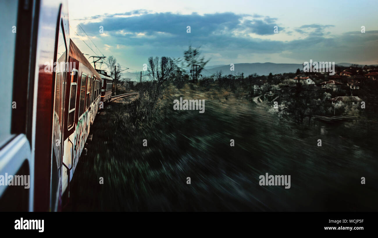 Moving Train Window View High Resolution Stock Photography and Images ...