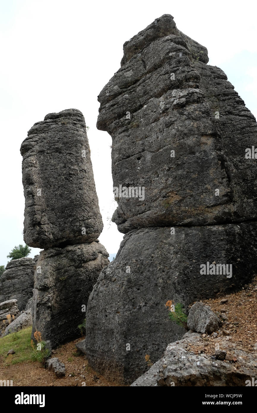 Man rocks in antalya:rock formations are conglomerated as a result of ...