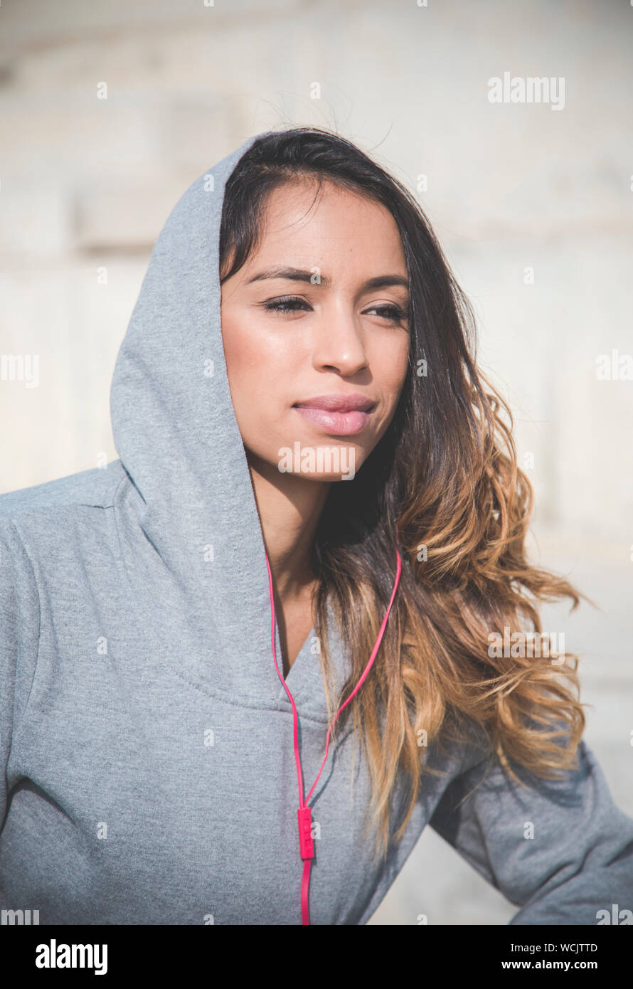 Woman with hoodie hi-res stock photography and images - Alamy