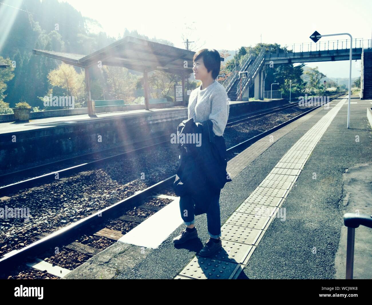 Woman railway hi-res stock photography and images - Alamy