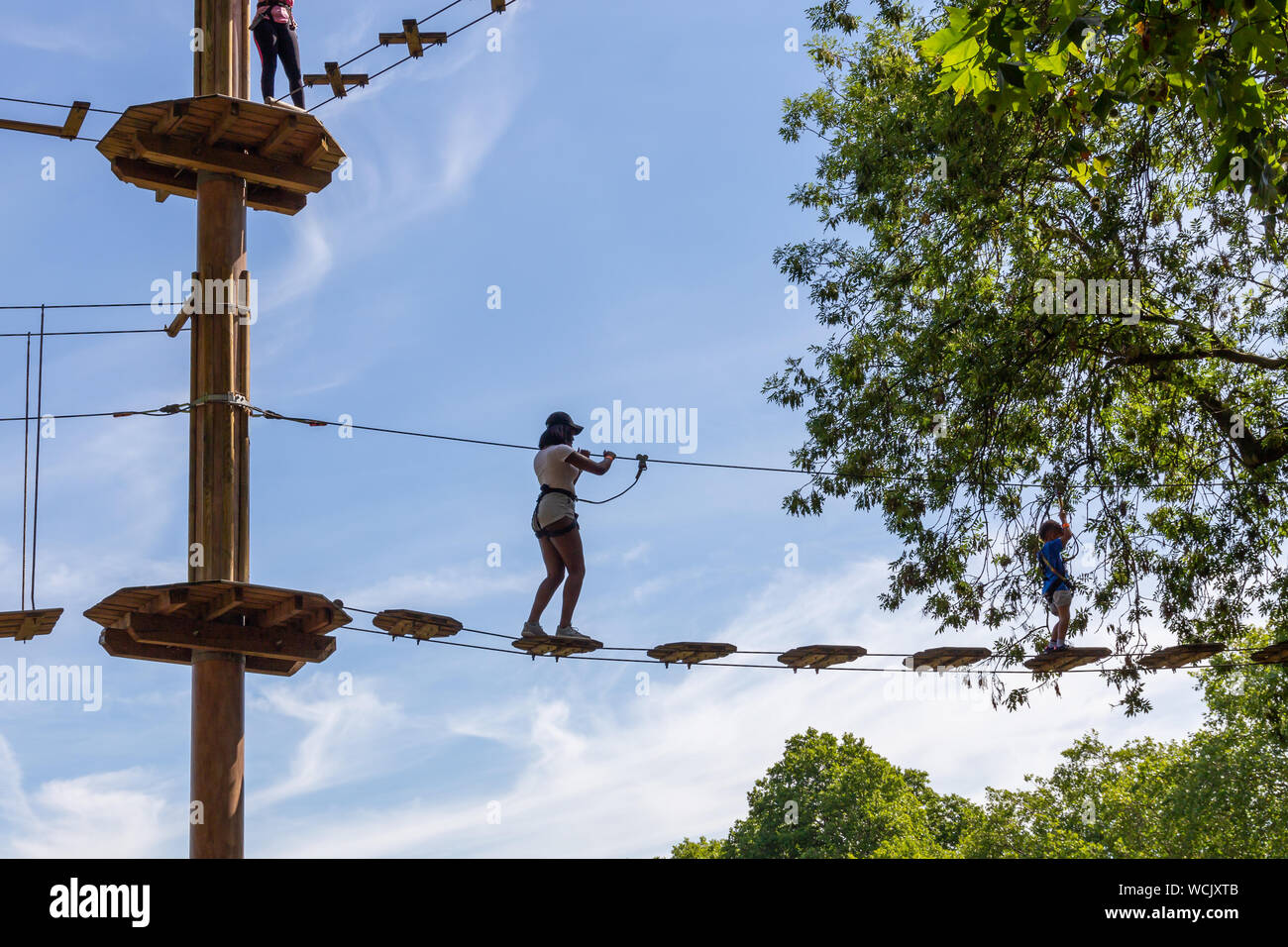 Adventure park treetop hi-res stock photography and images - Alamy