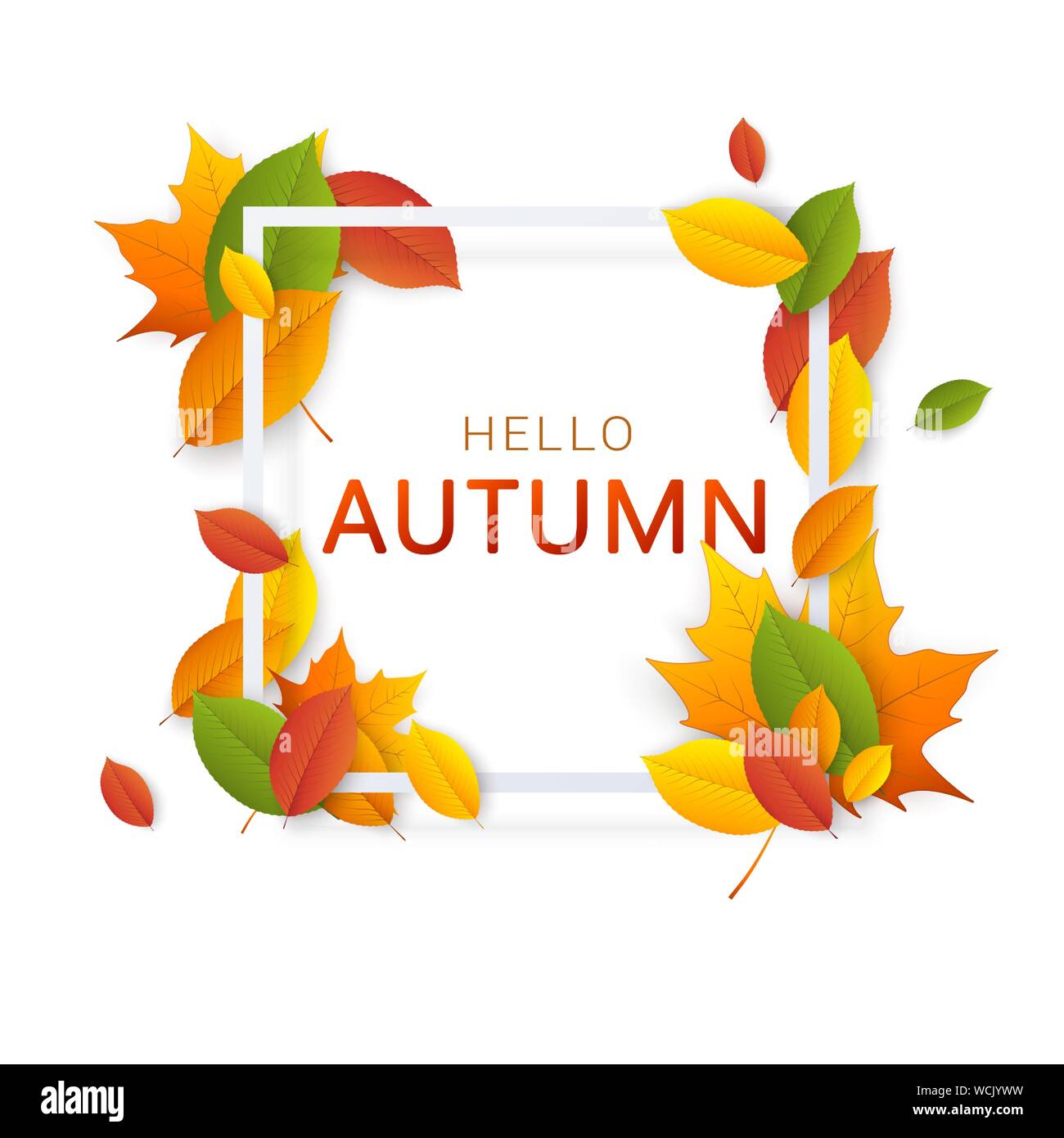 Autumn design. Frame with autumn leaves for greeting card or banner ...