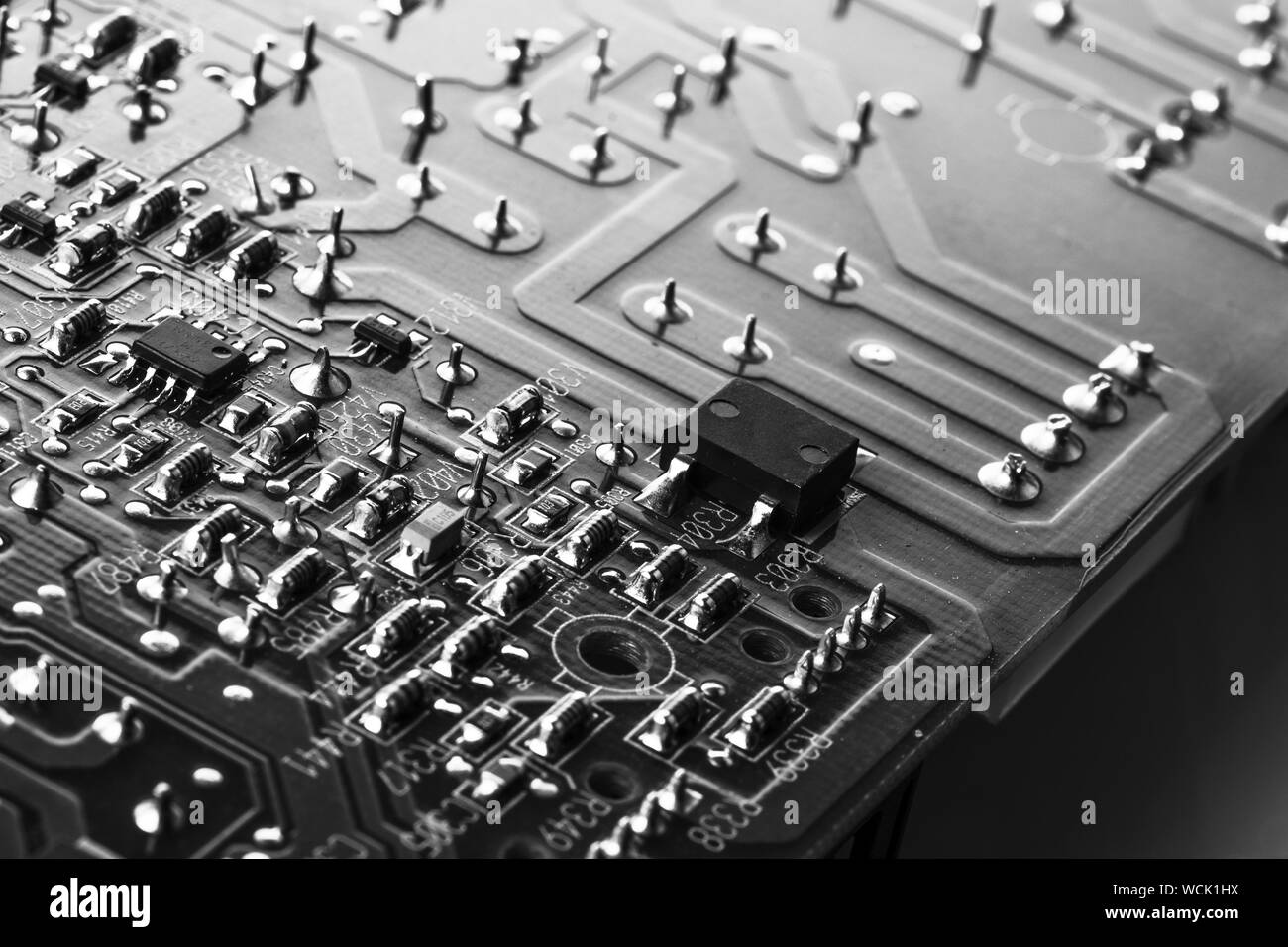 Close up of circuit board Black and White Stock Photos & Images - Alamy