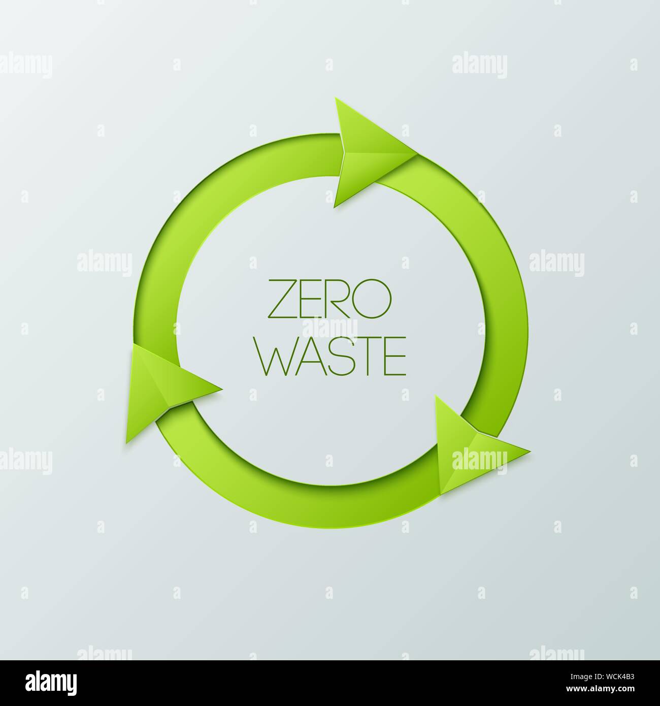 Green badge of zero waste on a white background. Design elements for ...