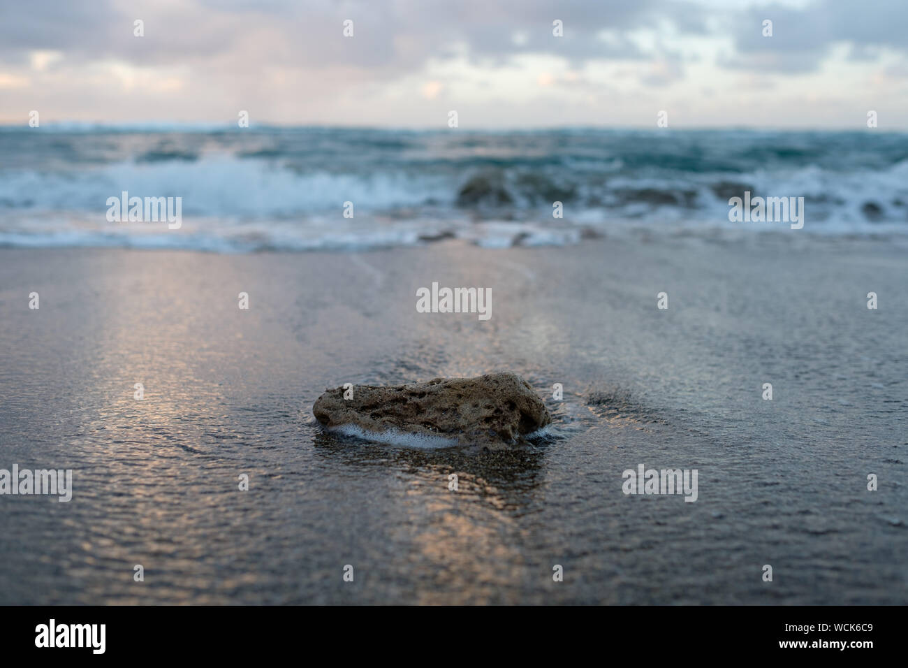 Stone On Shore At Beach Stock Photo - Alamy