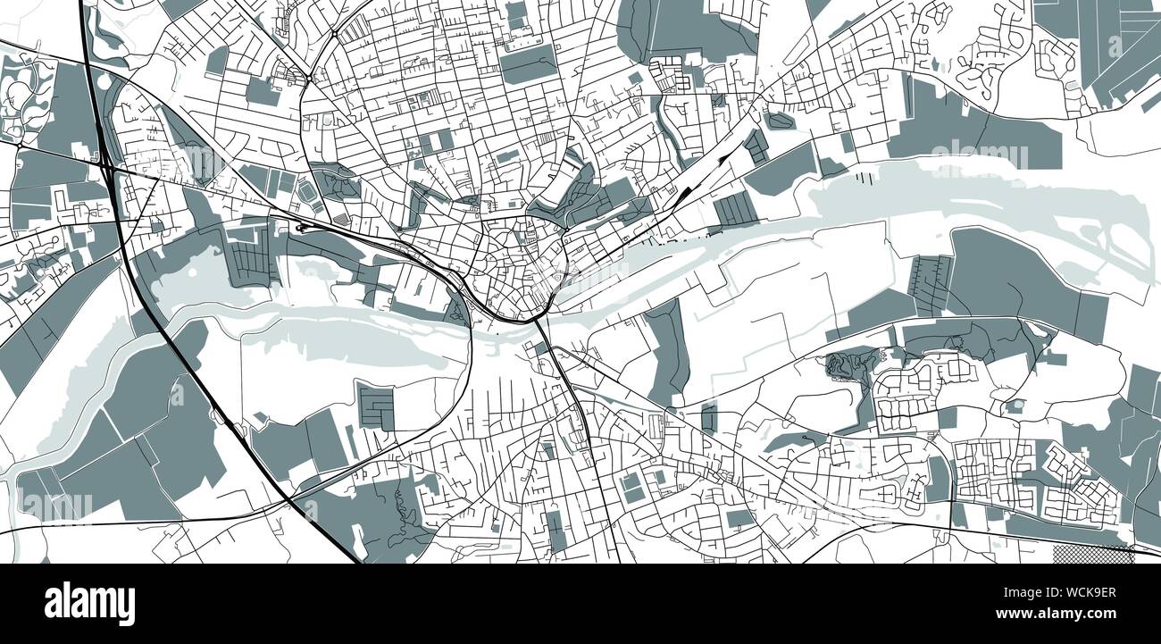 Urban vector city map of Randers, Denmark Stock Vector Image & Art - Alamy