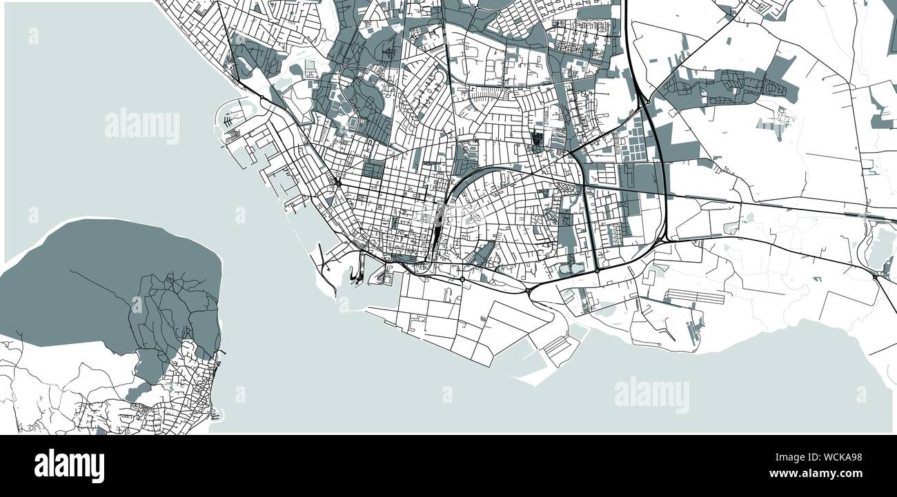 Urban vector city map of Esbjerg, Denmark Stock Vector Image & Art - Alamy