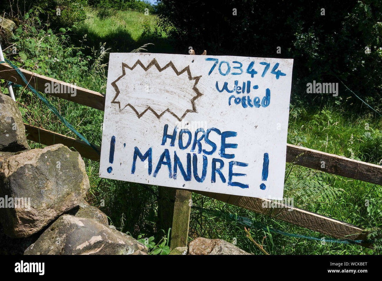 A sign saying well rotted Horse Manure, which is for sale, Stoke ...