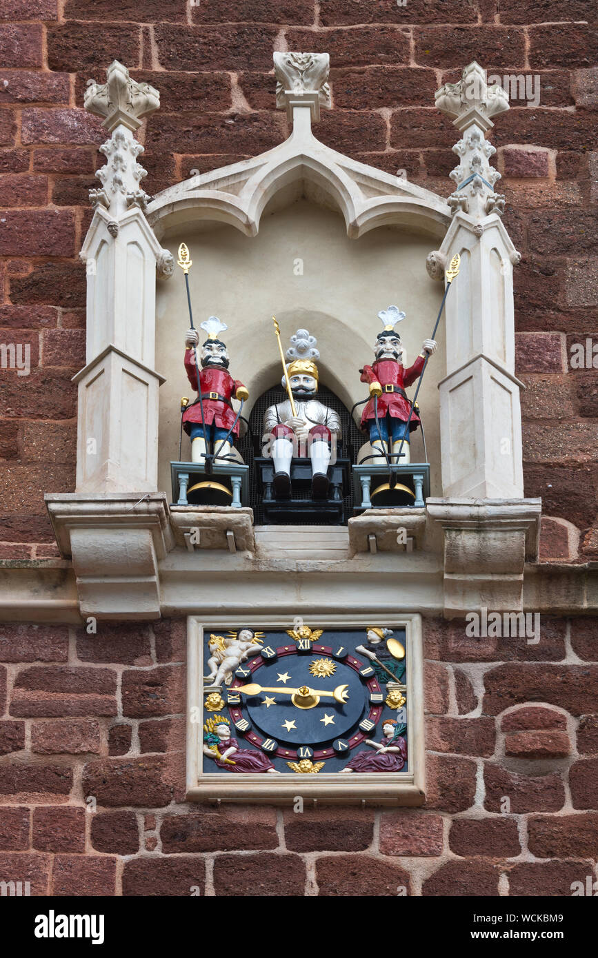 15th 'Century Matthew the Miller' clock on the clock tower of St Mary ...