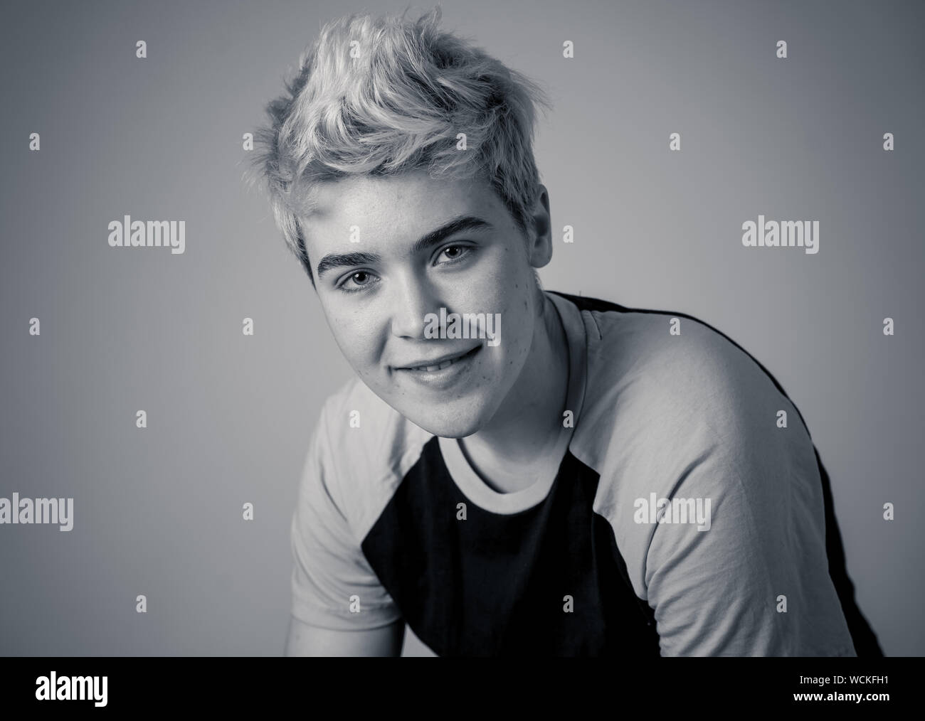 Portrait of young attractive stylish fashion teenager confident and ...