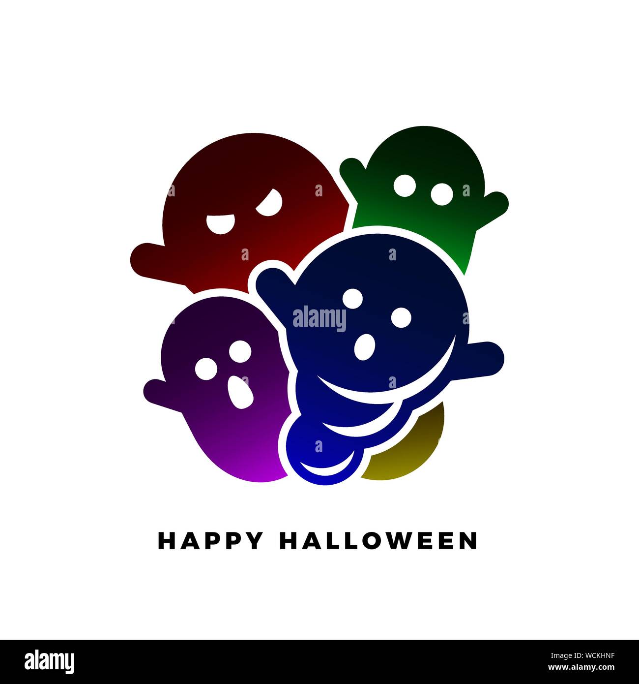 Happy halloween purple greeting Cut Out Stock Images & Pictures - Alamy