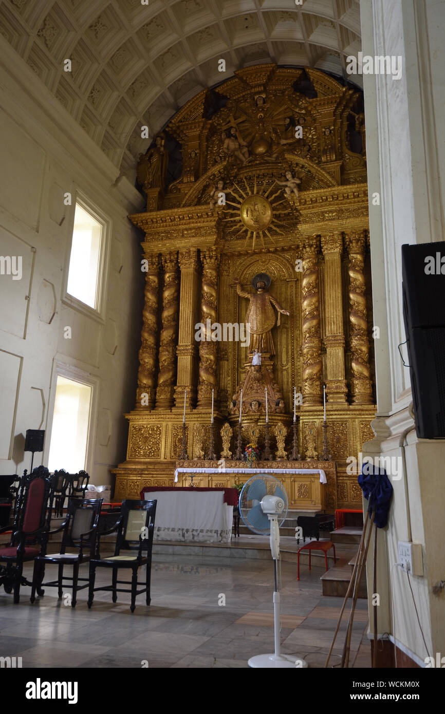 Altar of the Basilica of Bom Jesus. ASI complex. Old Goa, India Stock ...