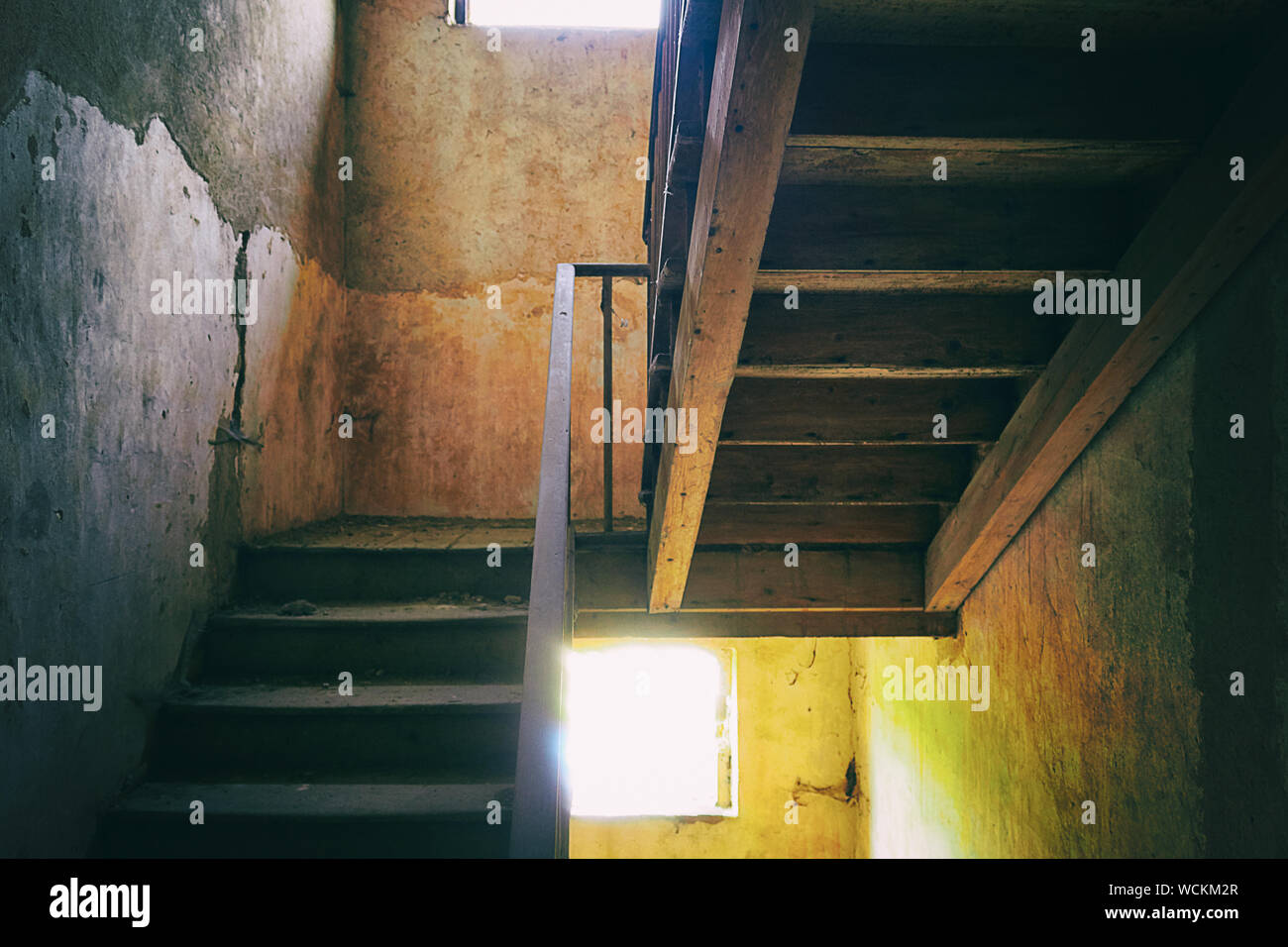 Empty Staircase On Abandoned Building Stock Photo - Alamy