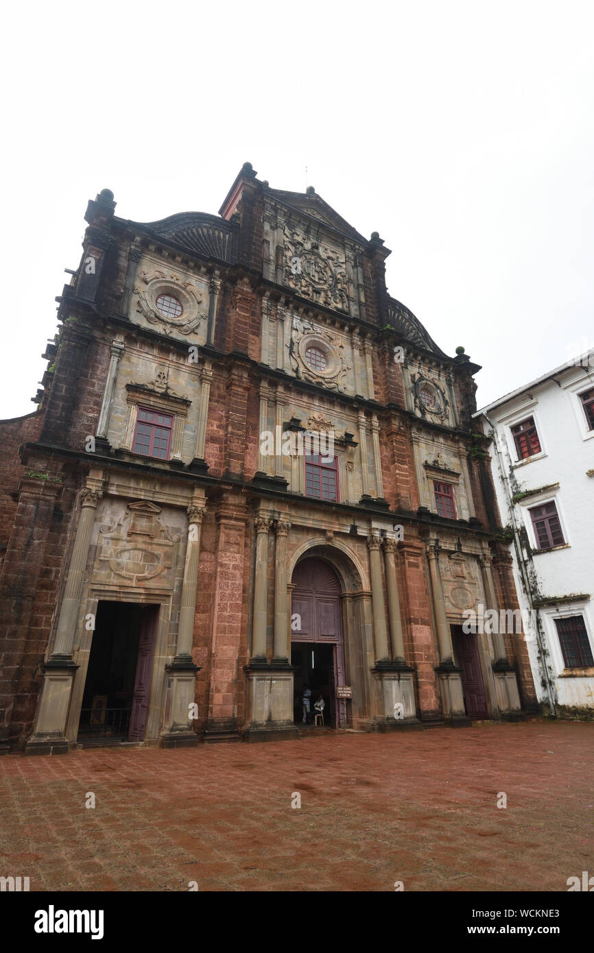 Facade of the Basilica of Bom Jesus. ASI complex, Old Goa, India Stock ...