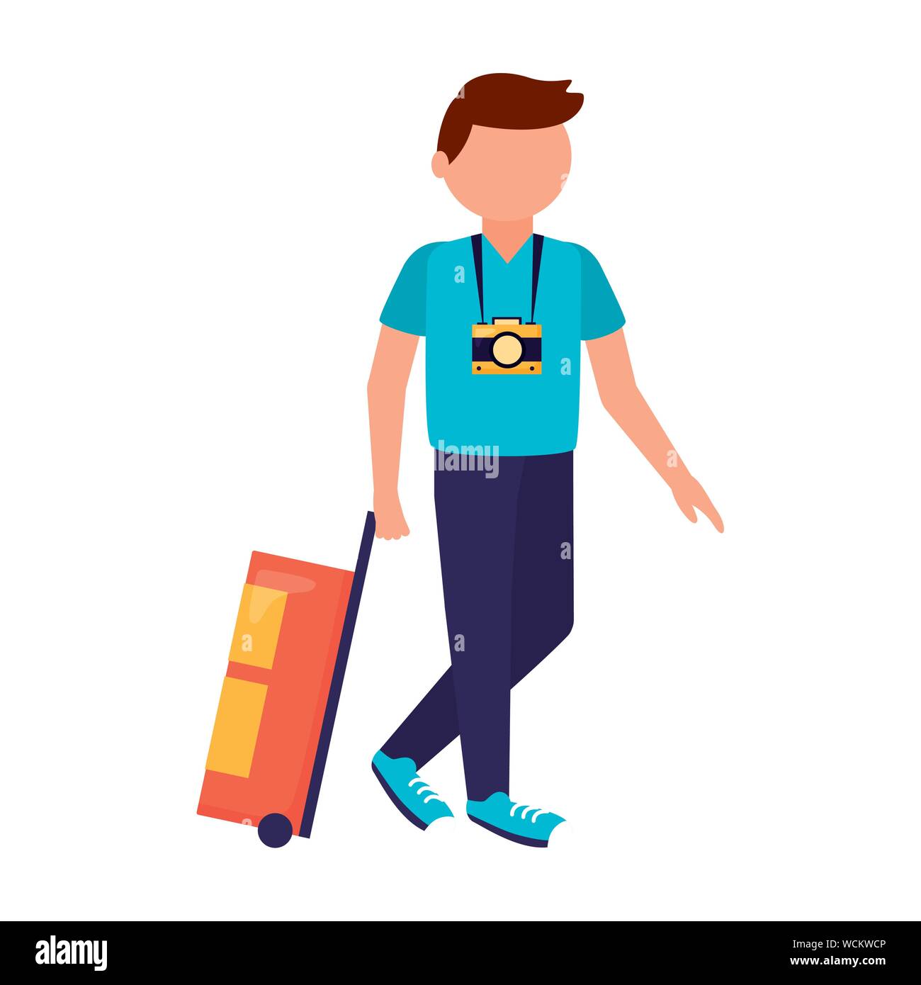 Isolated traveler man vector design Stock Vector Image & Art - Alamy