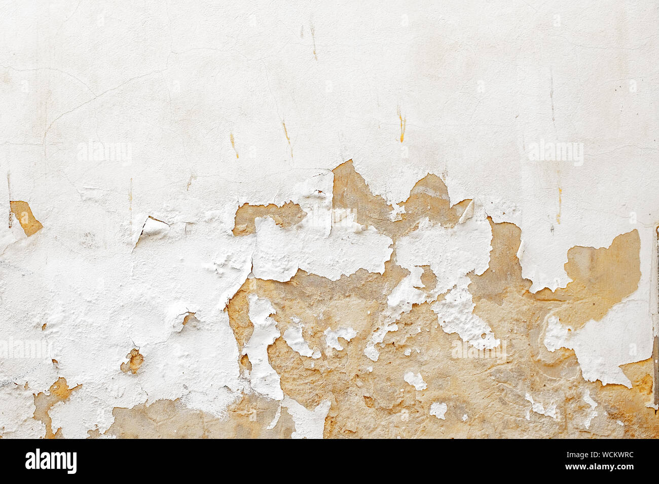 Damaged Old White Paint Wall Scrapped Texture from Old Building in ...