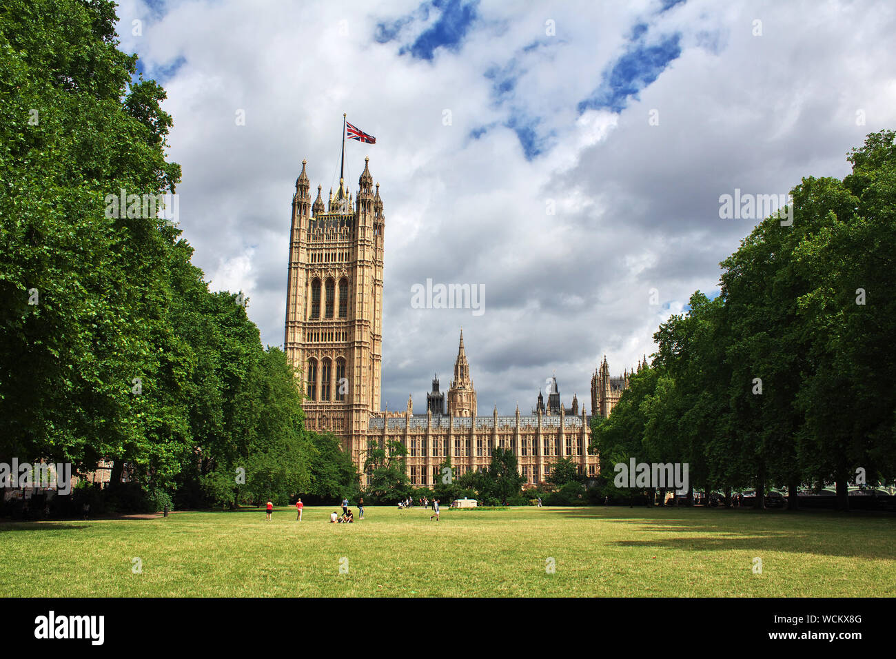The building of British Parliament in London city, England Stock Photo ...