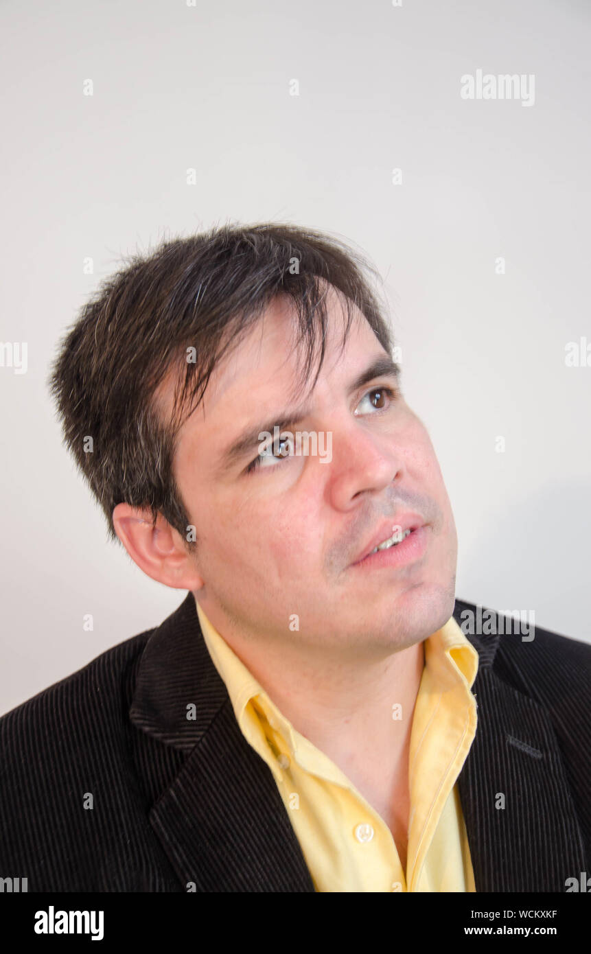 Adult white background yellow hi-res stock photography and images - Alamy