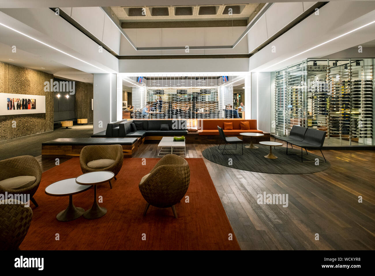Hotel lobby and restaurant at Montreal, Quebec Stock Photo - Alamy