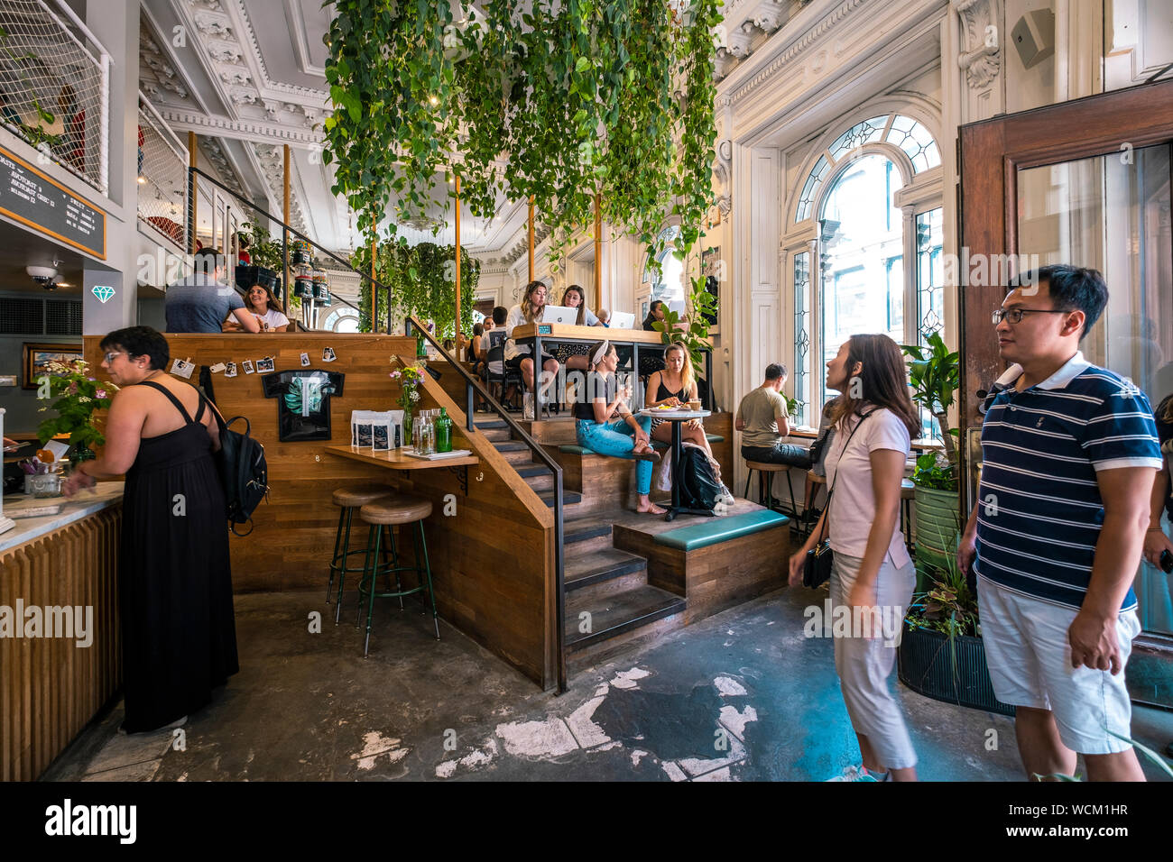 Interior of a Coffee shop at Montreal, Tommy Café Stock Photo - Alamy