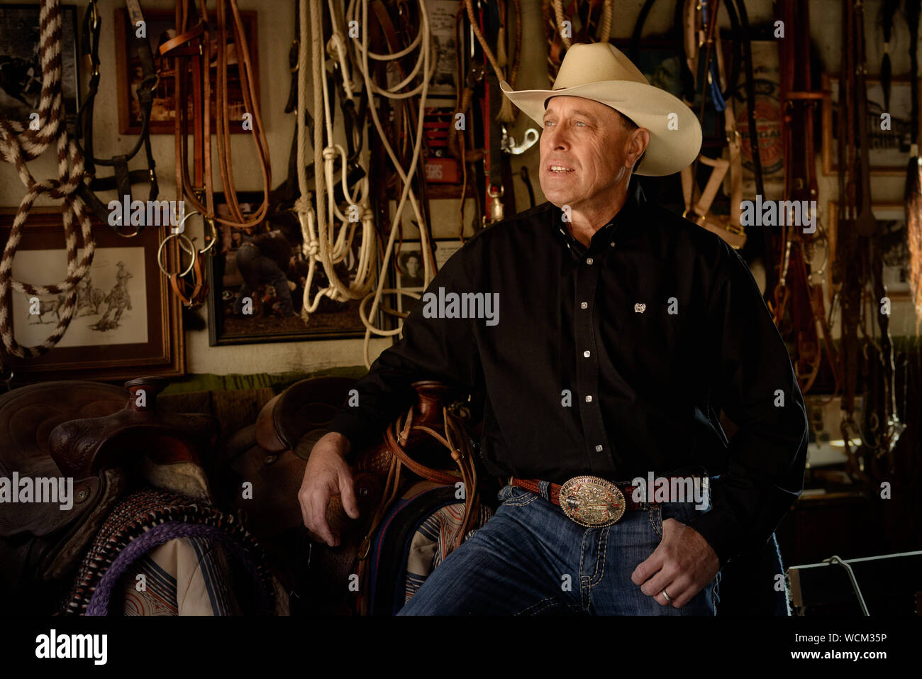 Portrait Of Cowboy Stock Photo - Alamy