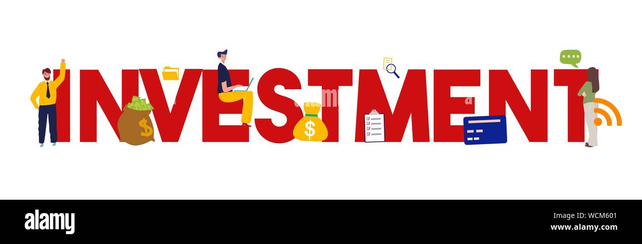 Investment large text. Flat design concepts for business, finance ...