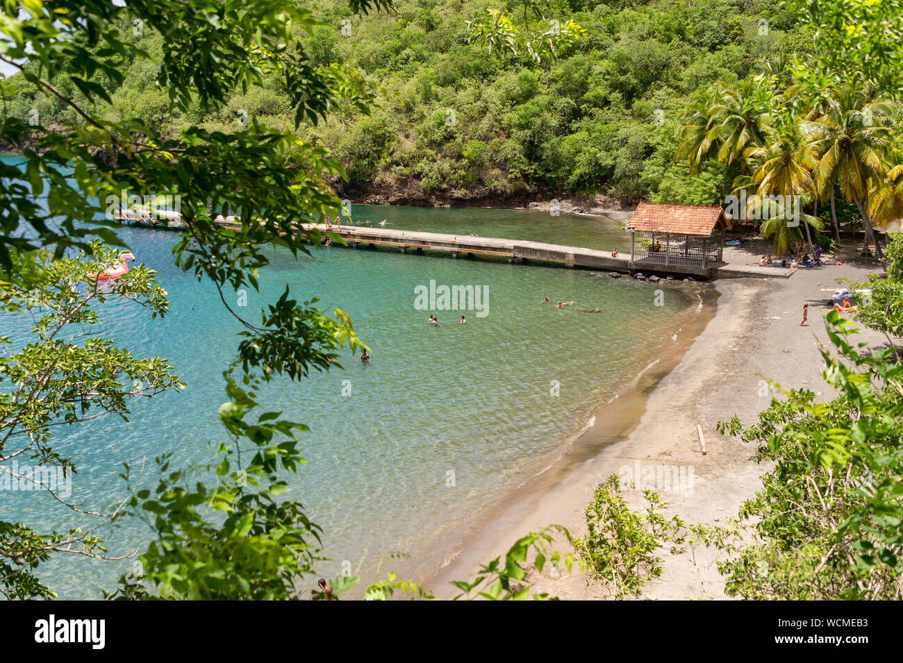 Anse Noire, Martinique, FR: 13 August 2019: Top view of Anse Noire ...