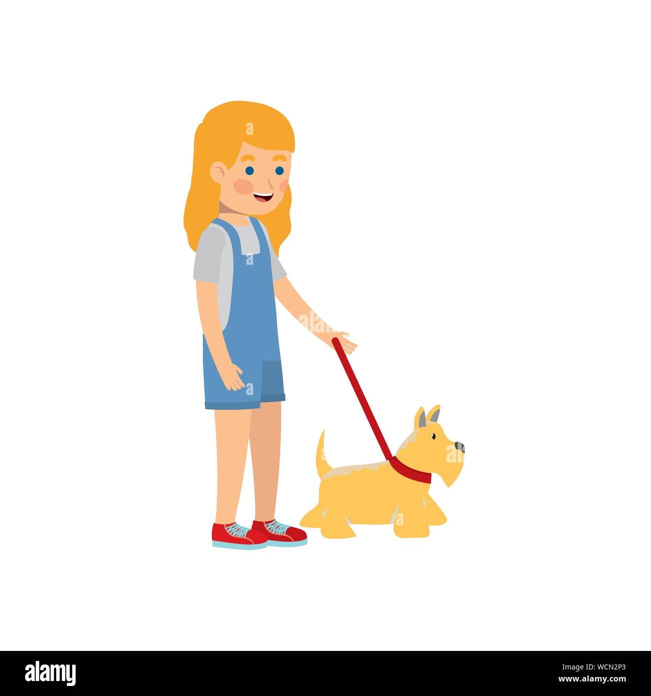 Girl with dog cartoon design Stock Vector Image & Art - Alamy