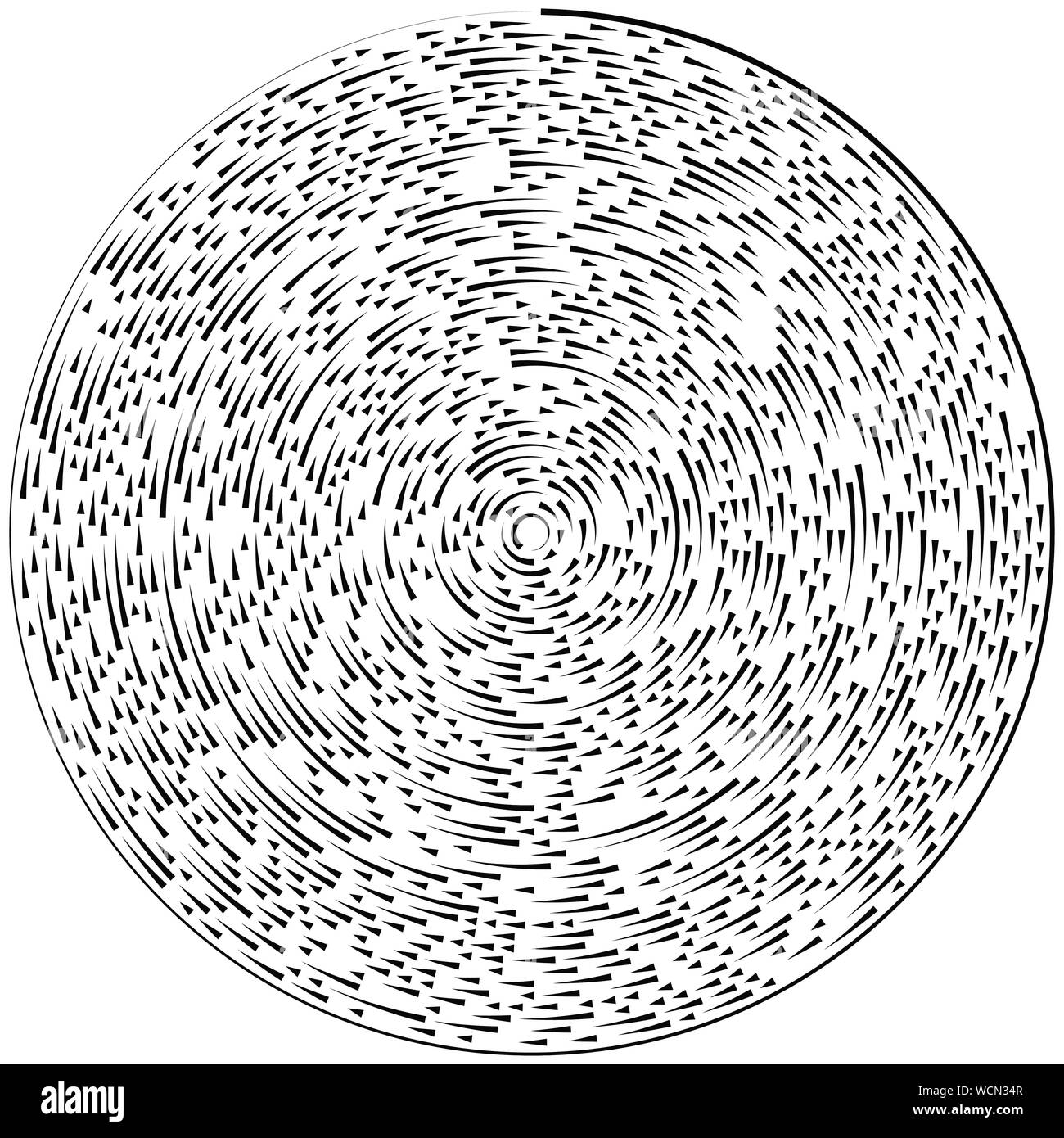 Radial ray, beam lines. Circular radiation stripes pattern. Gleam ...