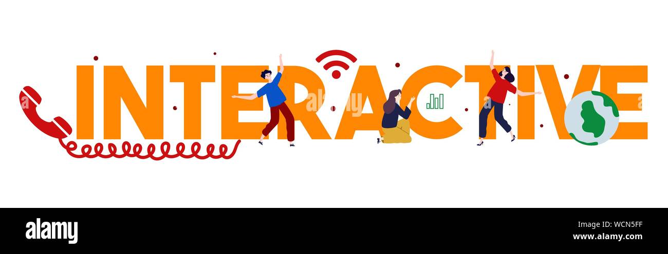 Interact Interaction Interactive Interacting group of people concept ...