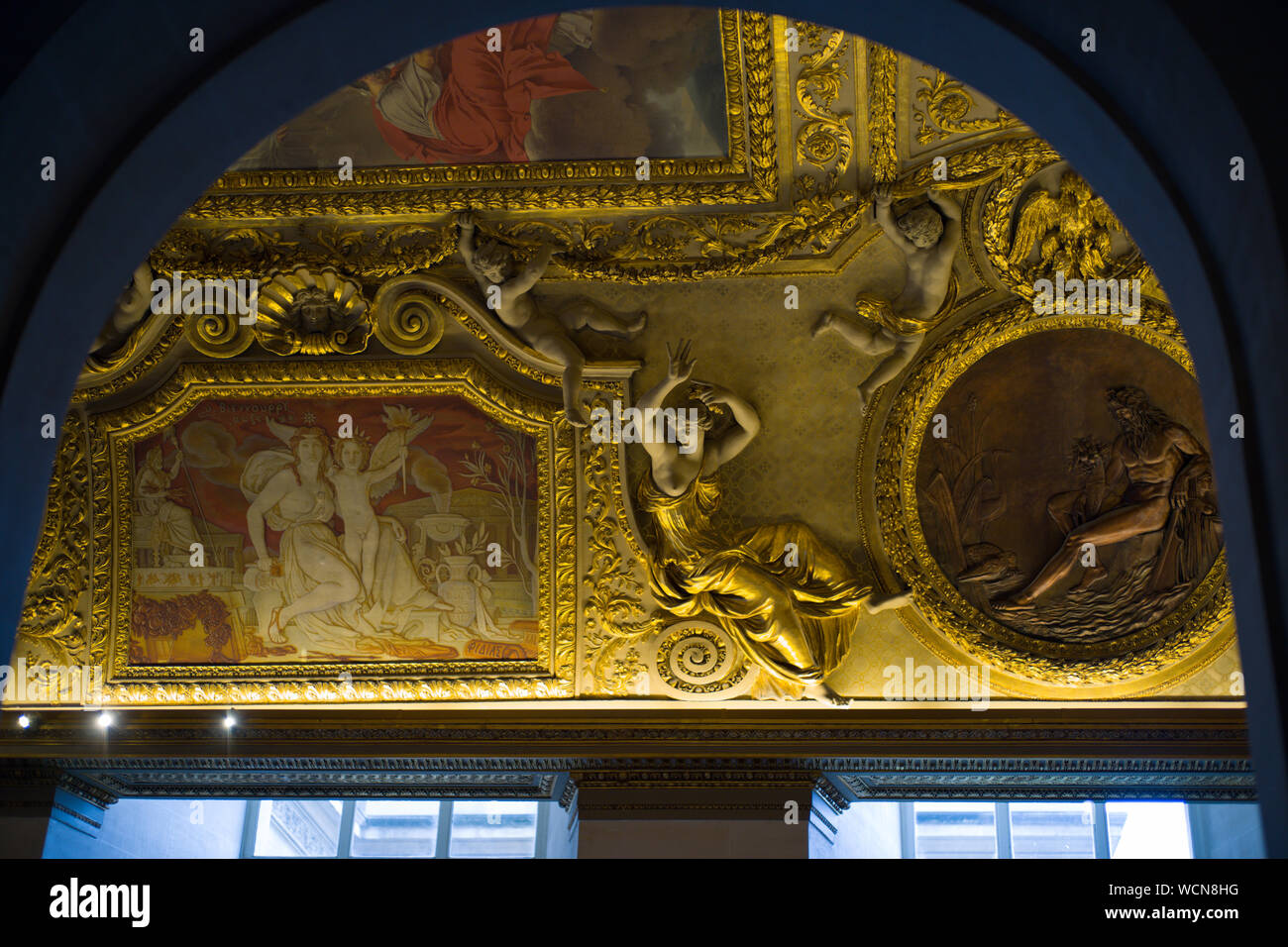 Louvre ceiling , Paris France Stock Photo - Alamy
