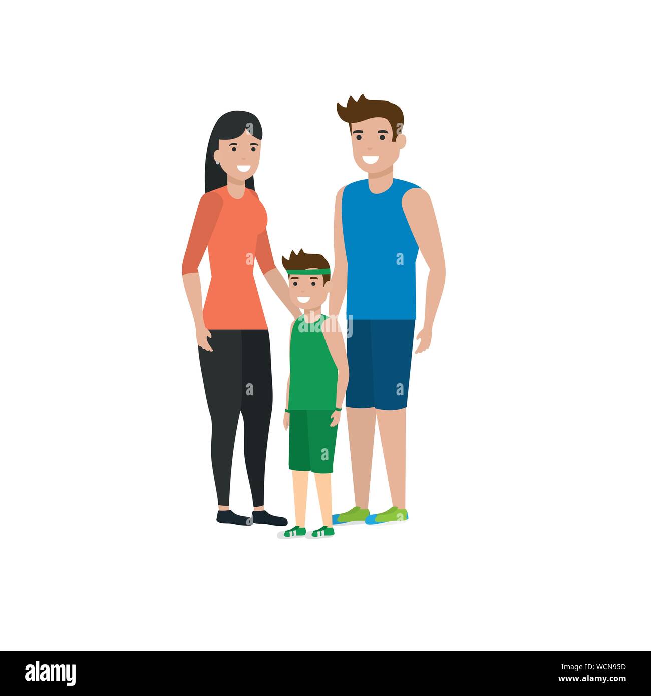 Portrait emotional woman boy Stock Vector Images - Alamy