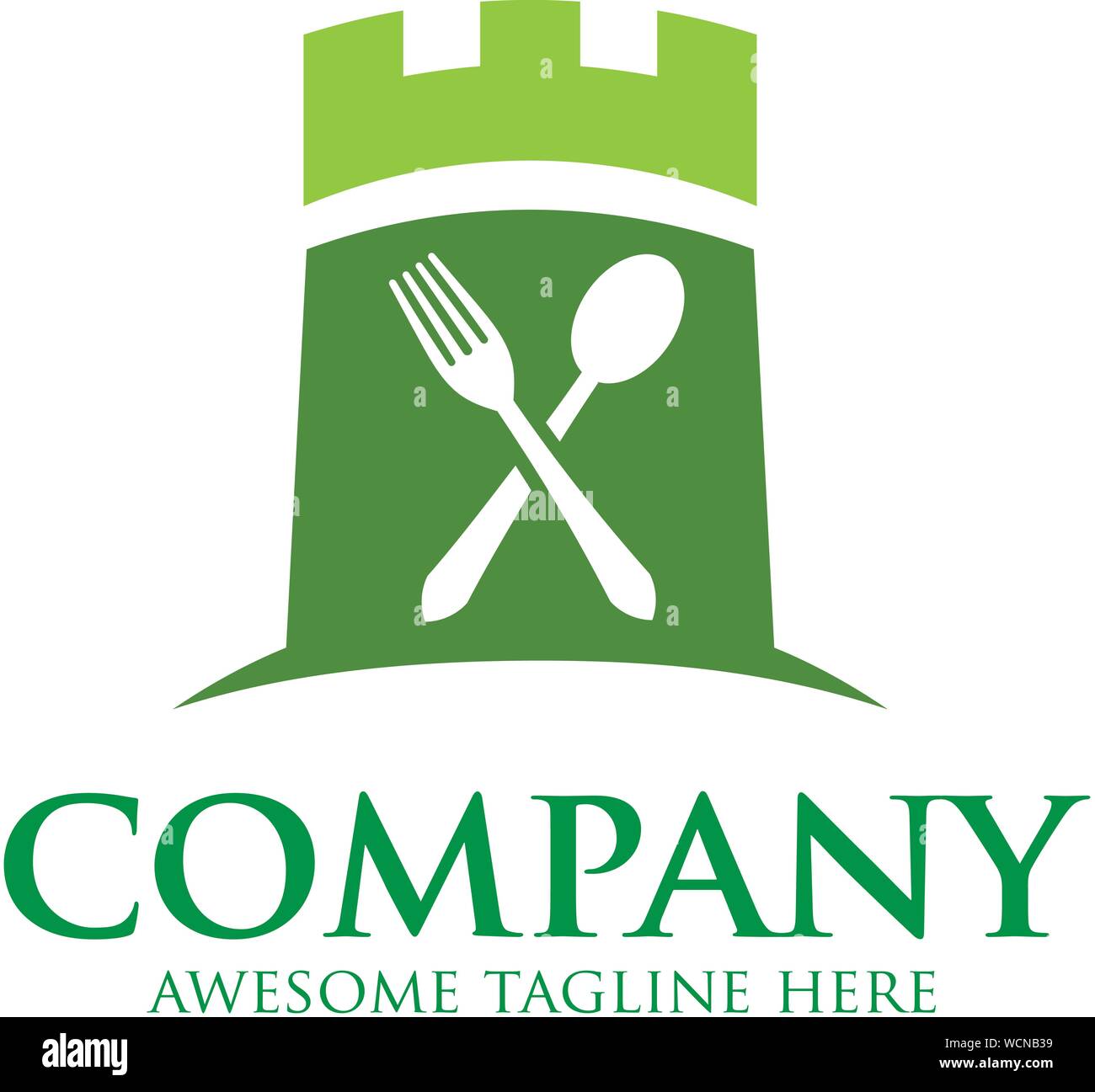 green castle and food logo vector concept element Stock Vector Image ...