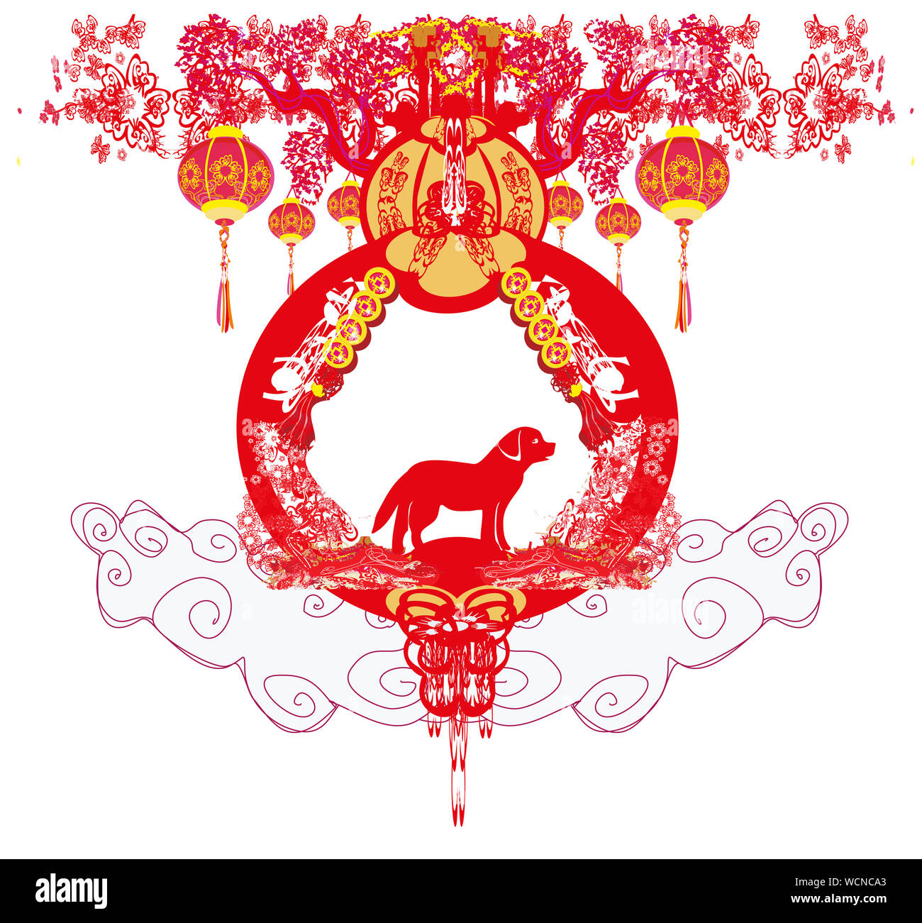 Chinese zodiac the year of Dog Stock Photo - Alamy