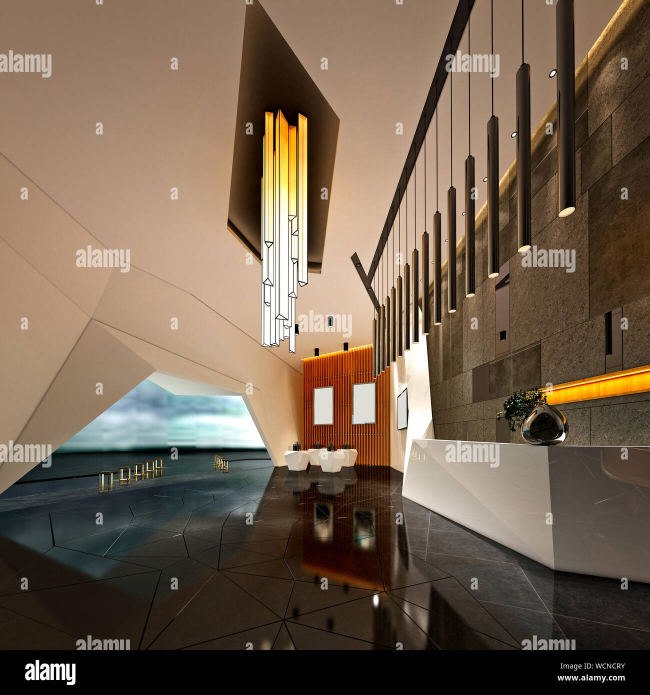 Luxury hotel reception hall and lobby Stock Photo - Alamy