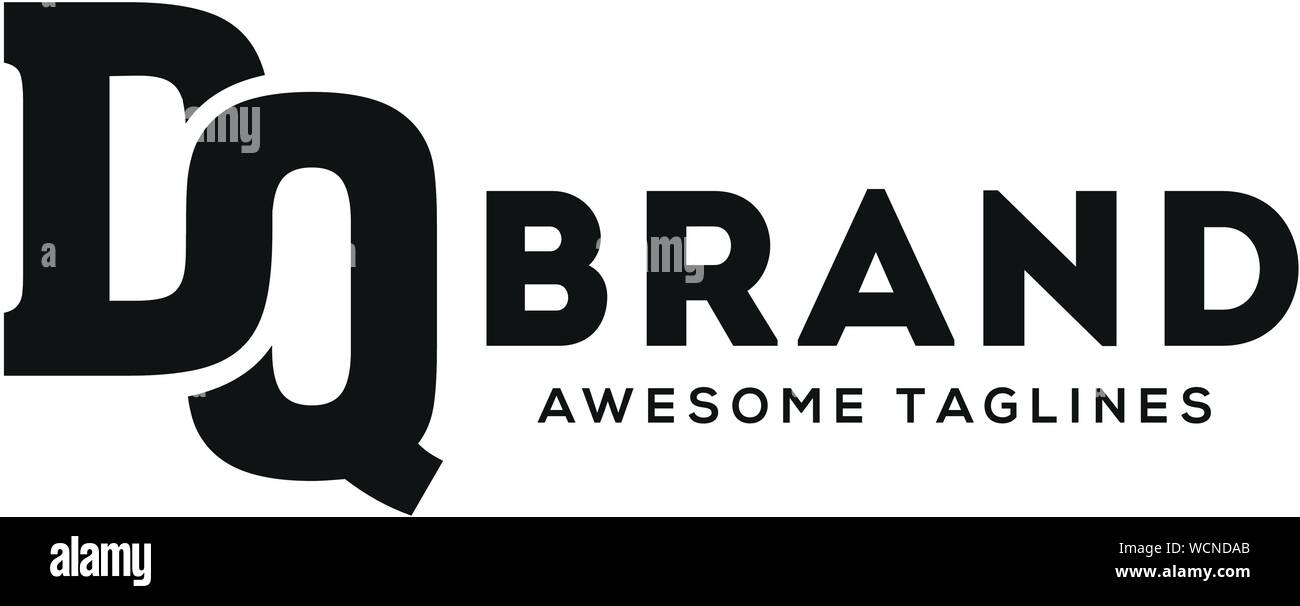 creative DQ letter monogram strong and bold logo vector concept Stock ...
