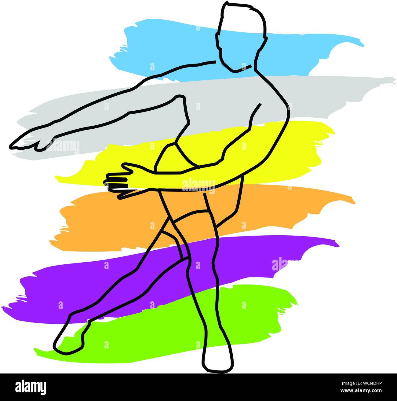 simple linear fitness man do fitness sports with colorful background ...
