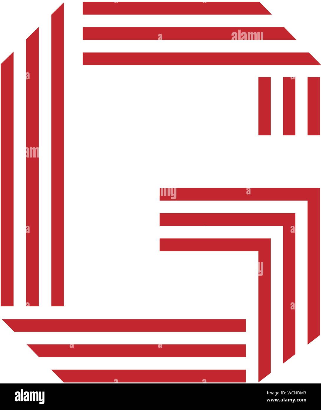 creative capital letter G with geometric three strips logo concept ...