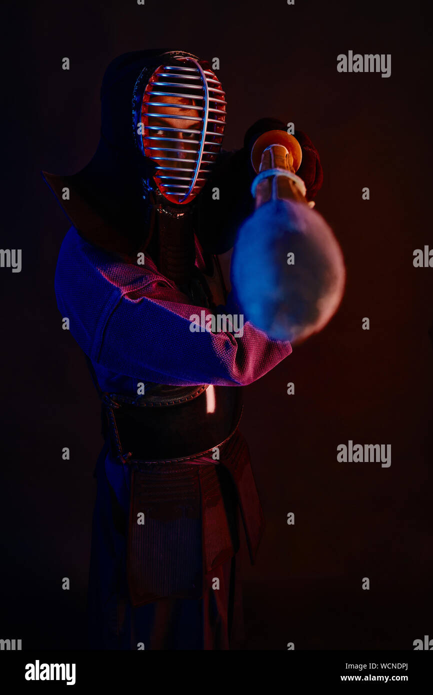 Kendo master wearing armor dark hi-res stock photography and images - Alamy