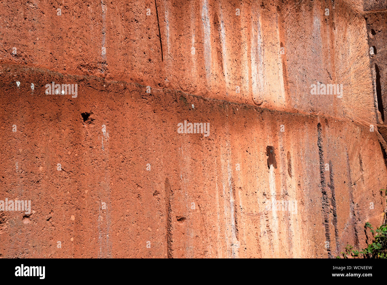 Rugged Red Volcanic Tuff Rock Wall at the Michelnau Stone Pit, a ...